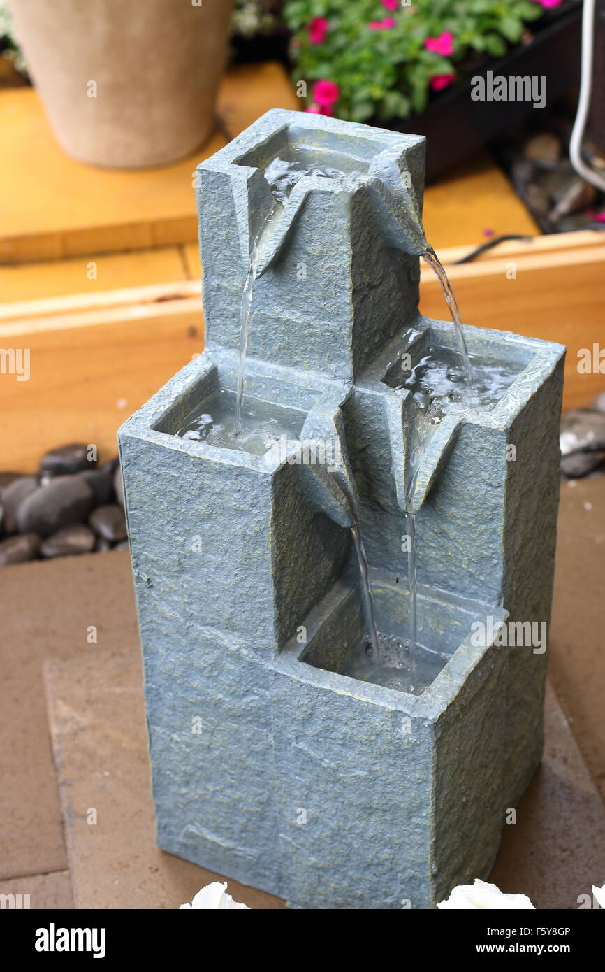 Man made square Water fountain Stock Photo - Alamy