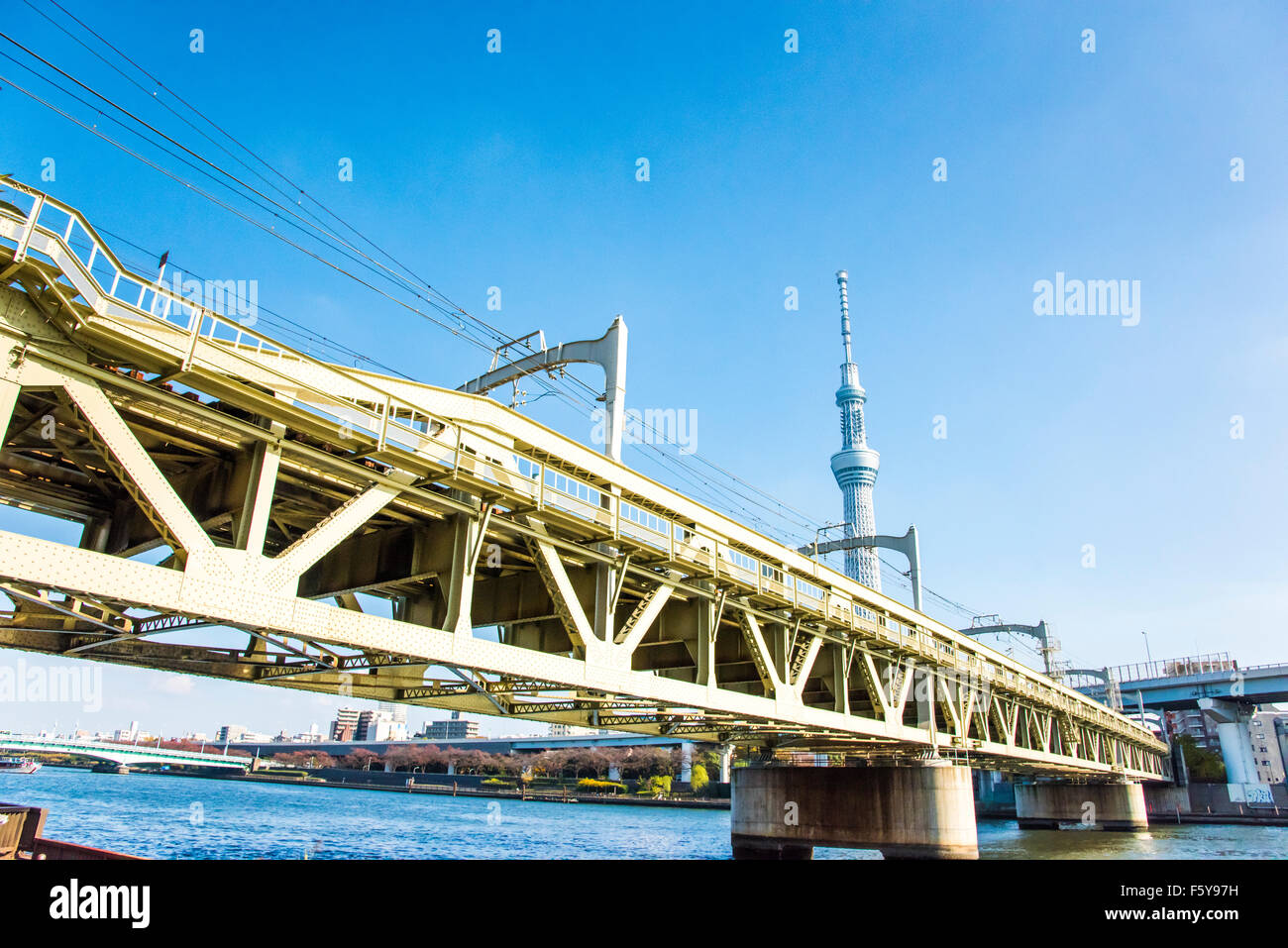 Tobu Line Sumida River bridge,Sumida river,Tokyo,Japan Stock Photo - Alamy