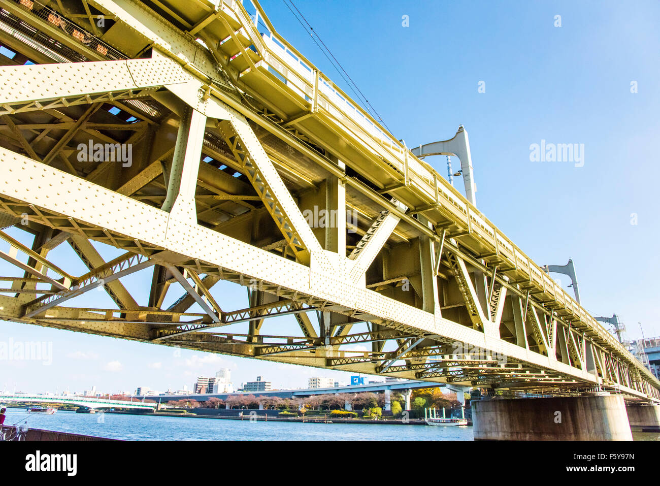 Tobu Line Sumida River bridge,Sumida river,Tokyo,Japan Stock Photo - Alamy