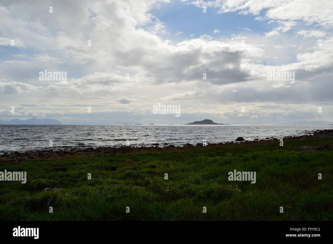 mighty open sea landscape on the island of senja in the northern norway ...