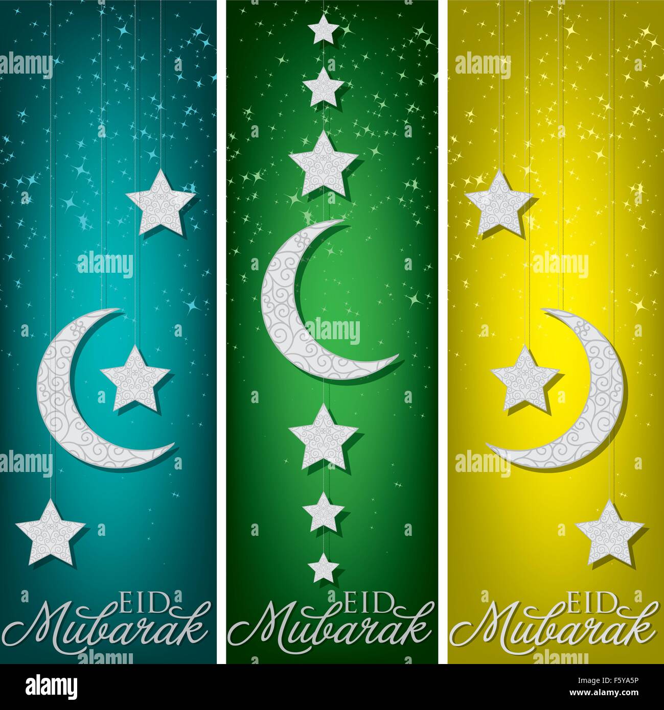 Eid Mubarak (Blessed Eid) mobile banner in vector format Stock Vector ...