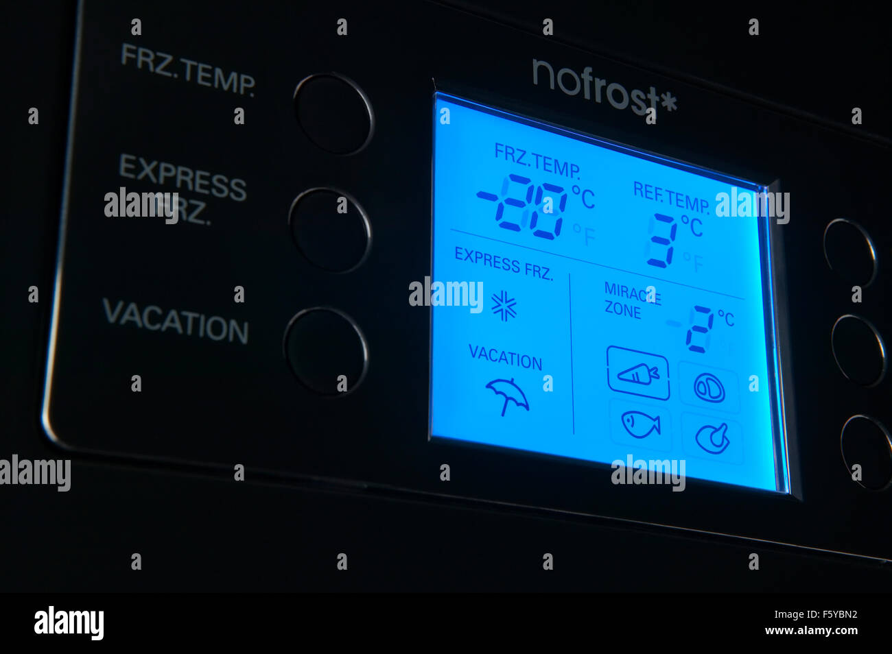 Refrigerator display control panel blue hi-res stock photography and ...