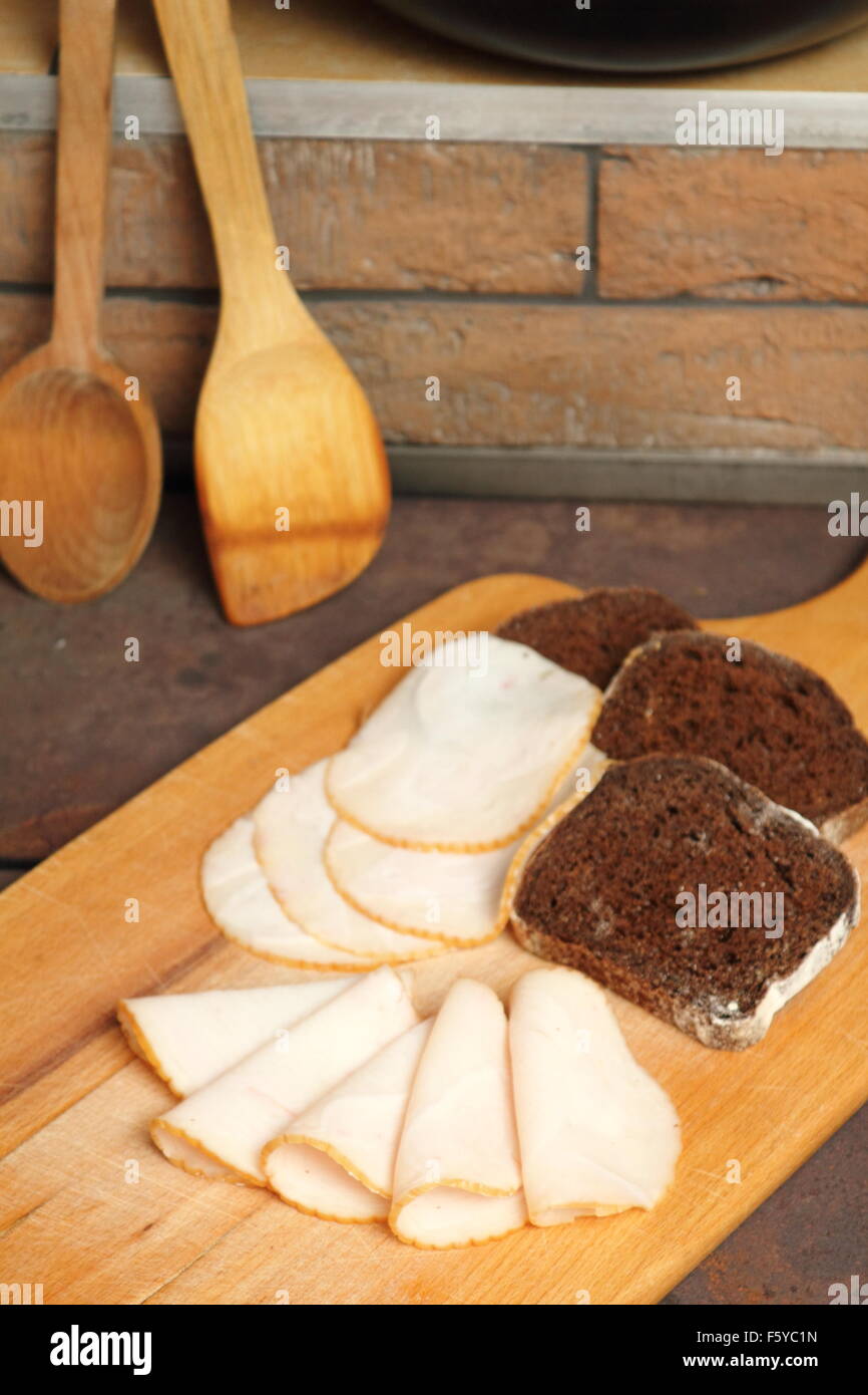 Sliced chicken ham Stock Photo - Alamy