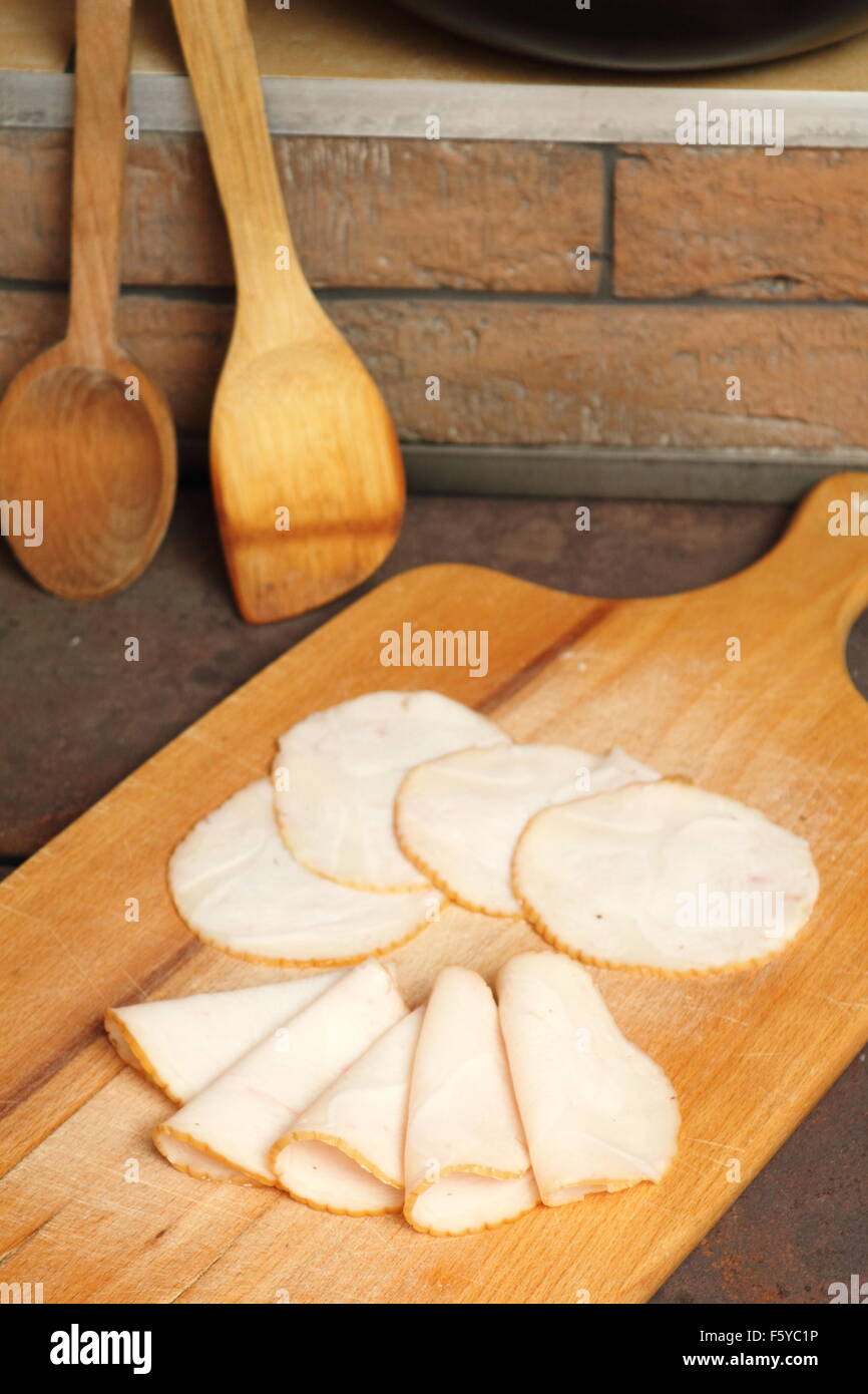 Sliced chicken ham Stock Photo - Alamy