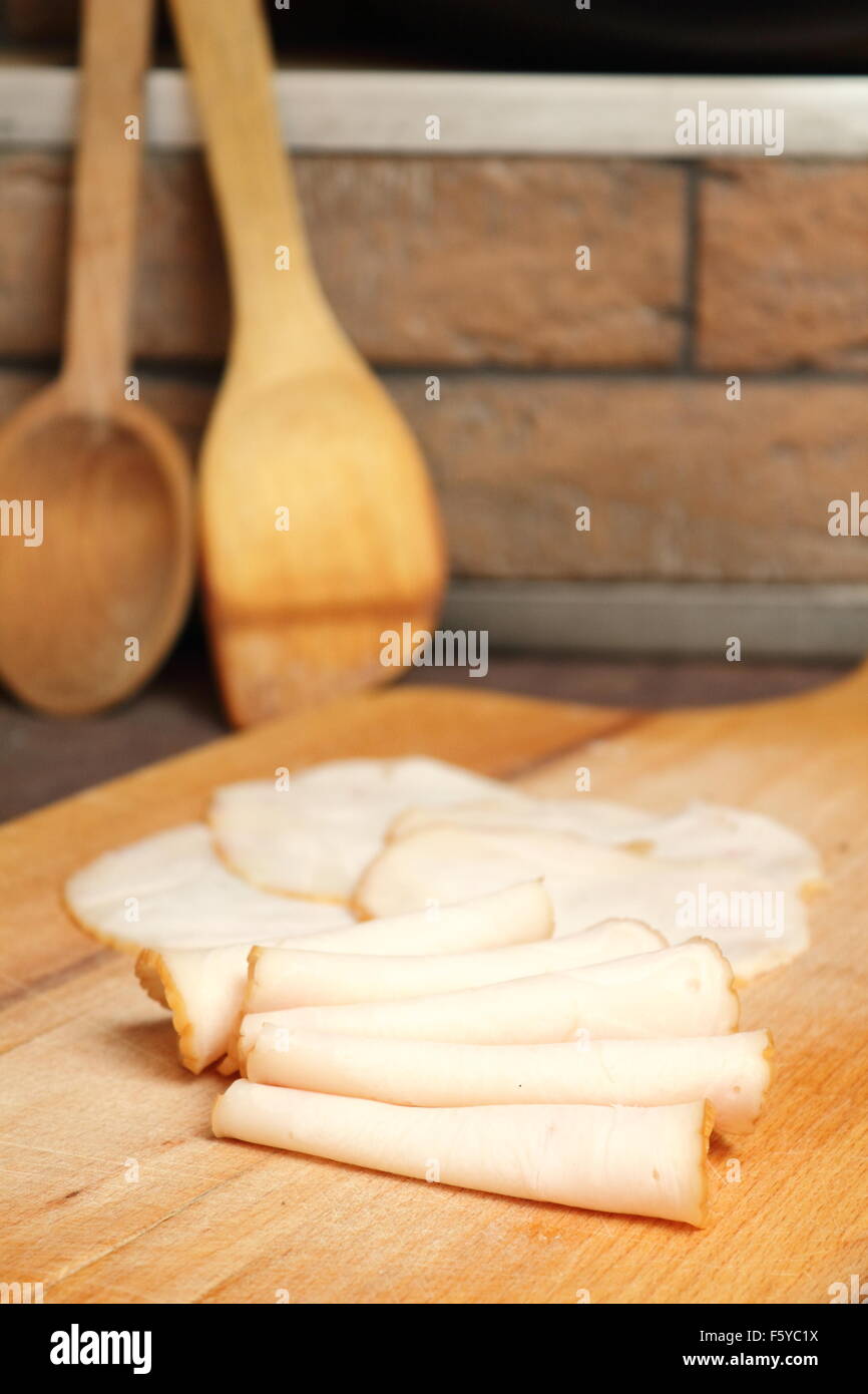 Sliced chicken ham Stock Photo - Alamy