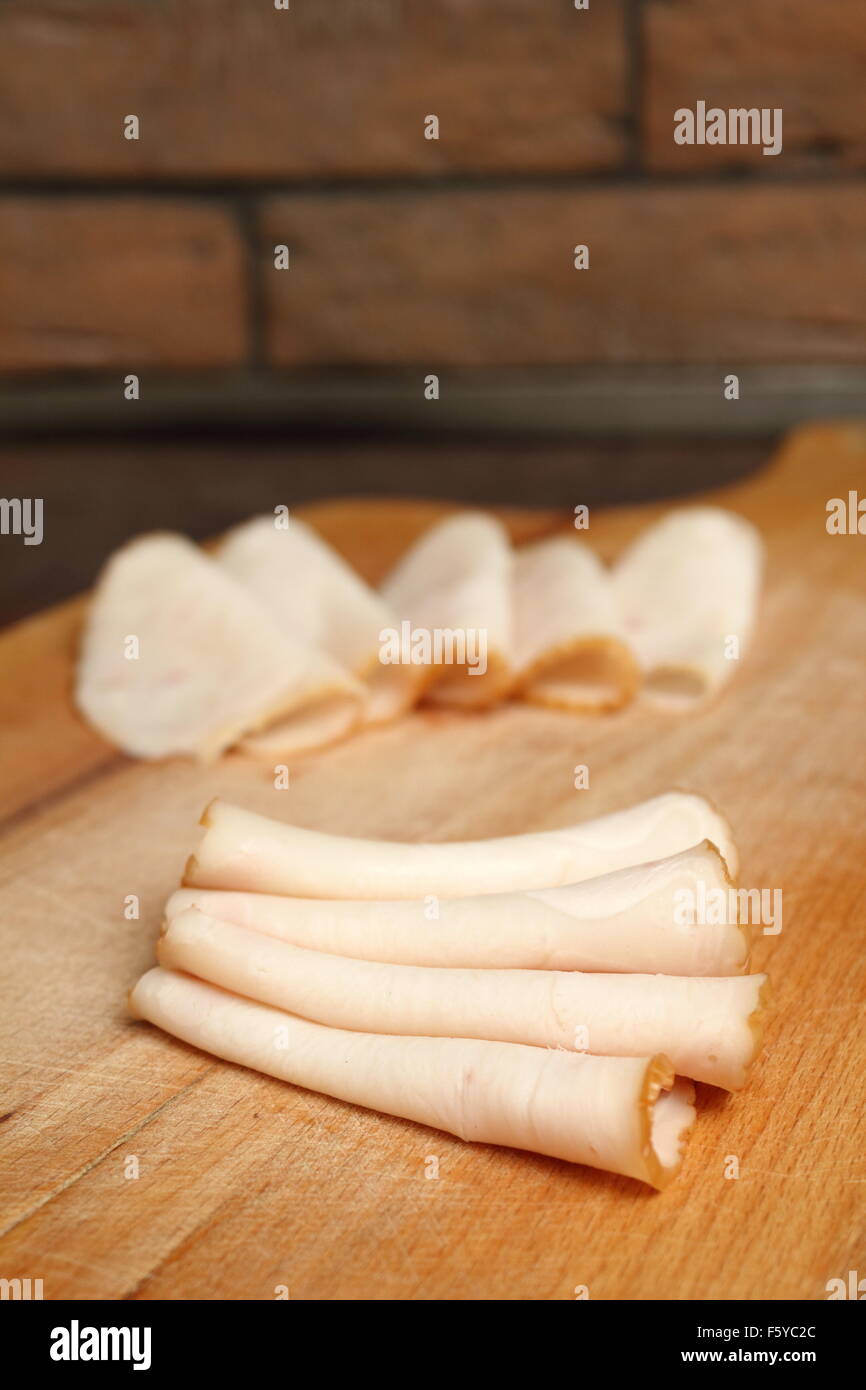Sliced chicken ham Stock Photo - Alamy