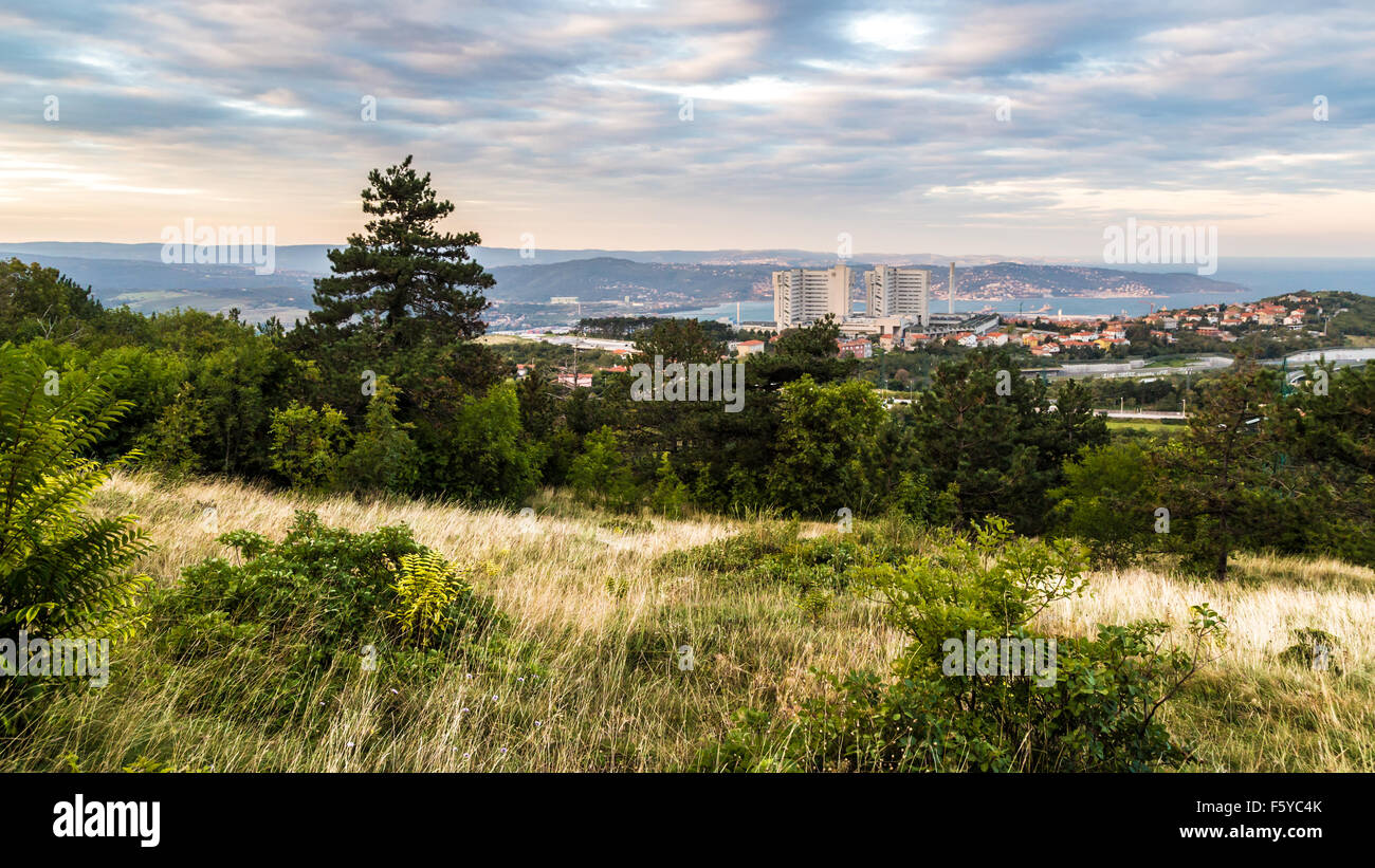 Sunrise on the hospital of Trieste, Italy Stock Photo - Alamy
