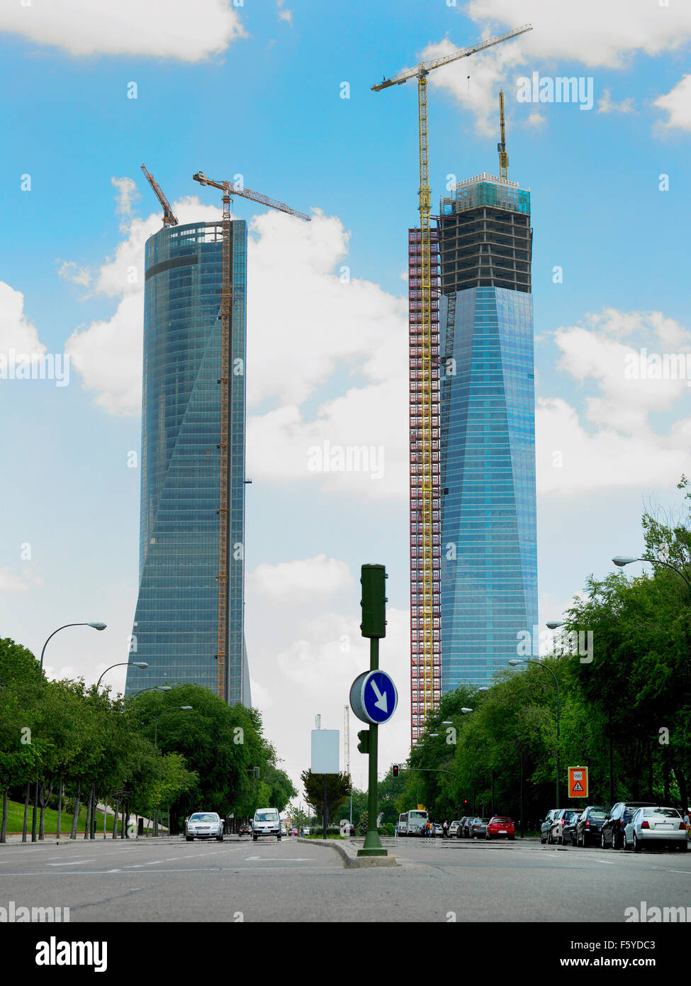 Contemporary skyscrapers under construction Madrid Stock Photo - Alamy