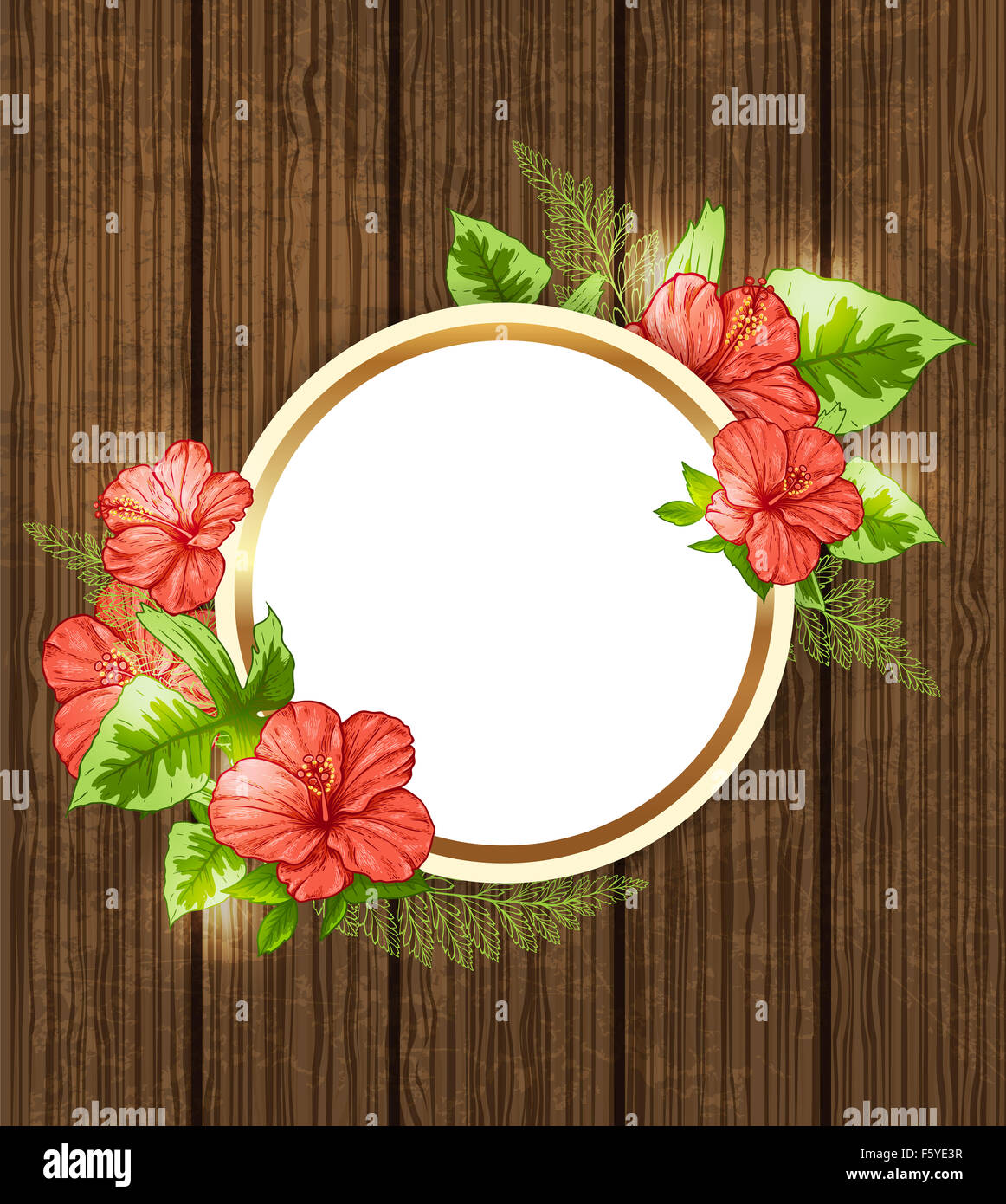 Round banner red tropical flowers hi-res stock photography and images ...
