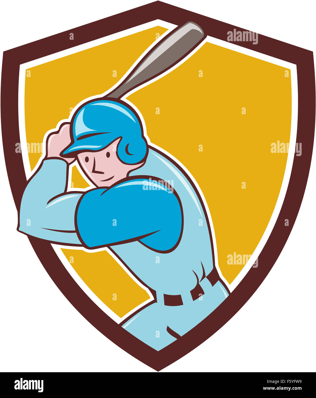 Illustration of an american baseball player batter hitter with bat ...