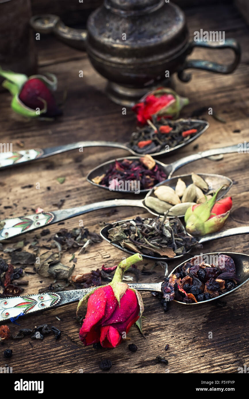 Herbal tea collection variety Stock Photo - Alamy