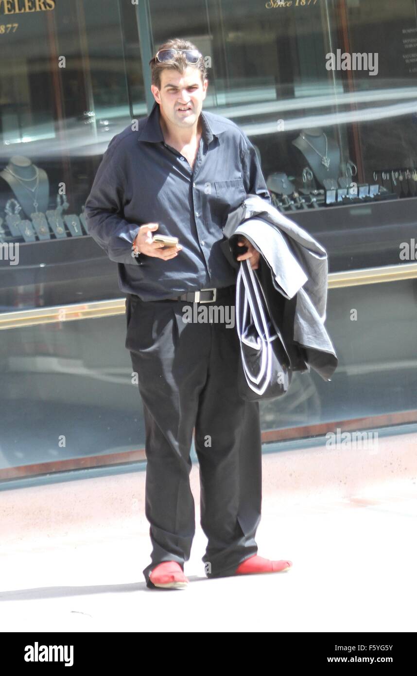 Jason Davis goes shopping in Beverly Hills in ill fitting trousers and ...