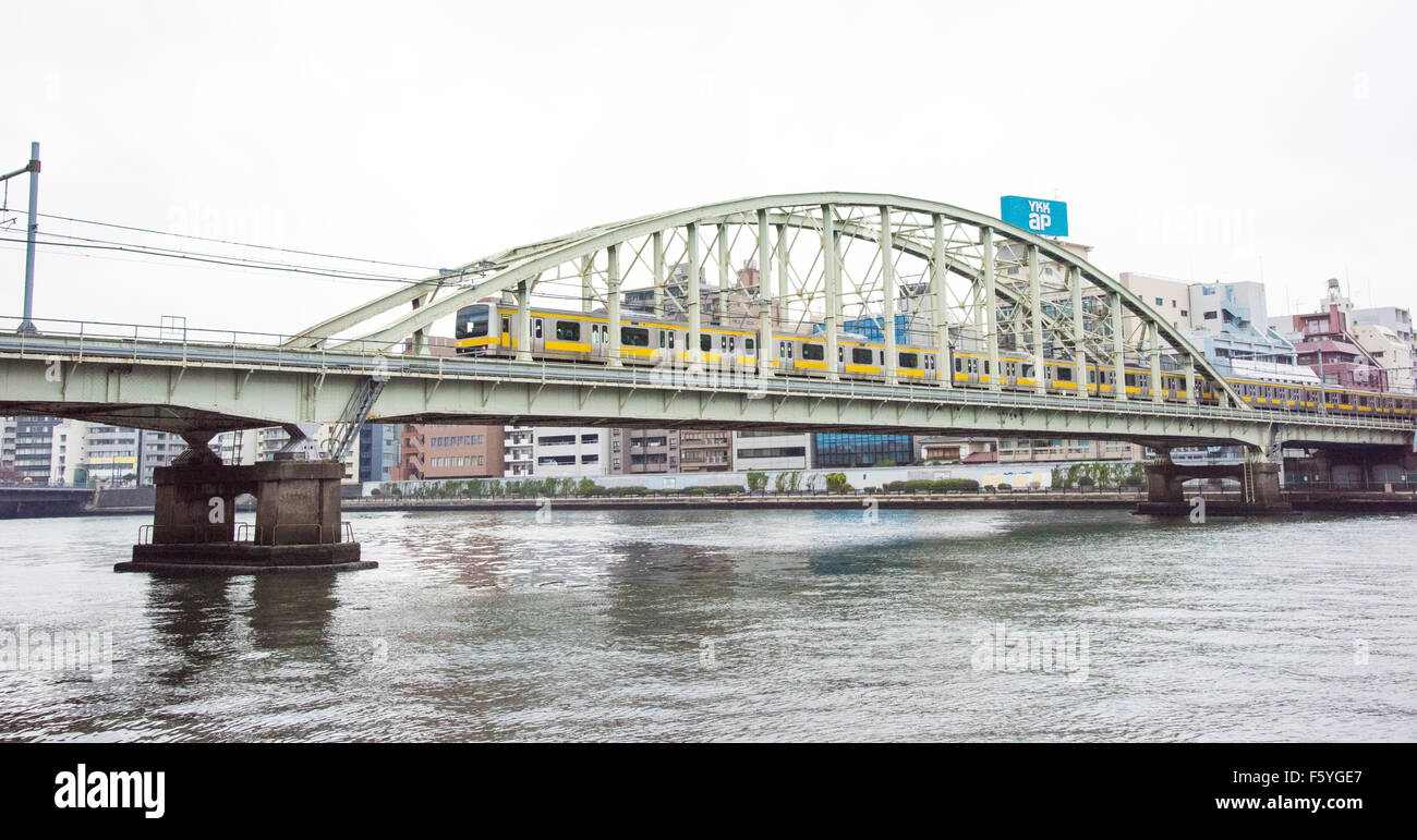 Sobu Line Sumida River bridge,Sumida river,Tokyo,Japan Stock Photo - Alamy