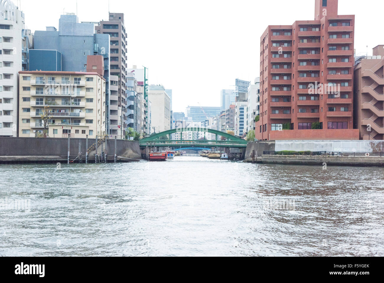 Yanagibashi bridge,Kanda river,Chuo-Ku,Tokyo,Japan view from Sumida ...