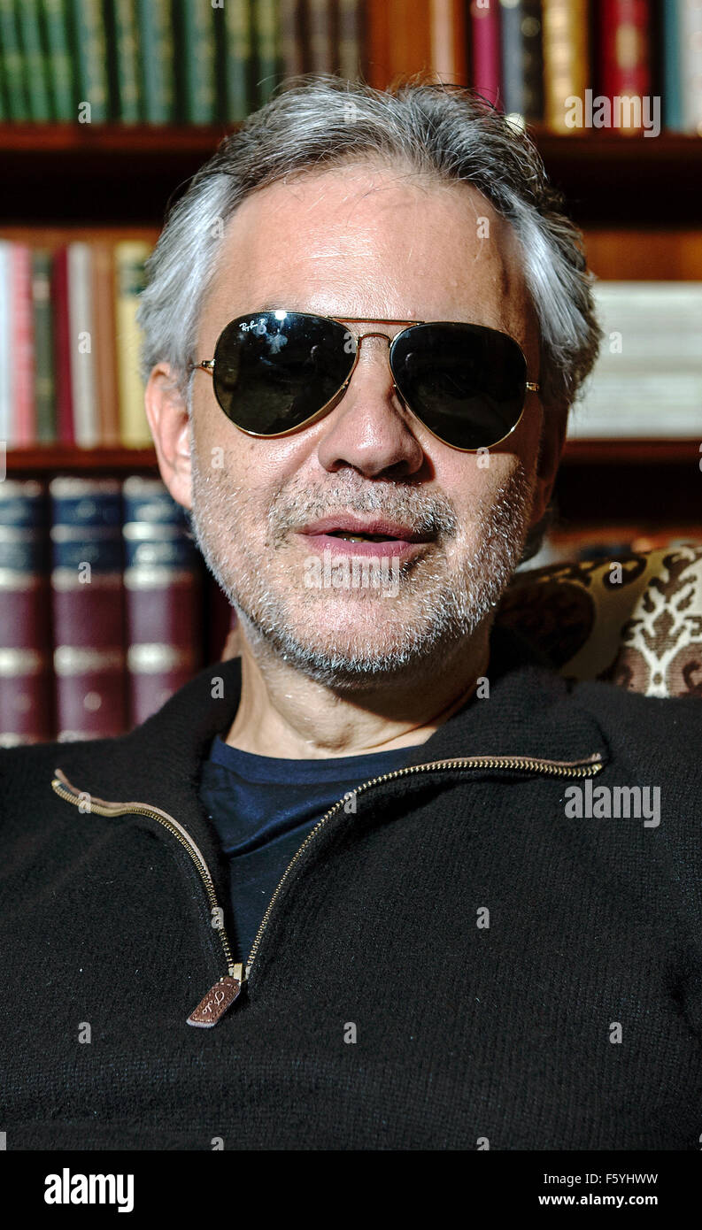 Berlin, Germany. 09th Nov, 2015. Italian singer Andrea Bocelli poses ...