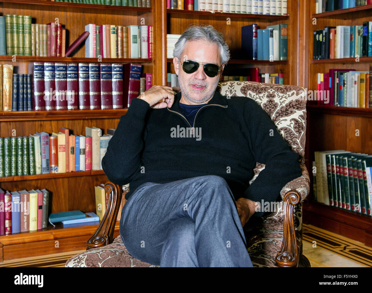 Berlin, Germany. 09th Nov, 2015. Italian singer Andrea Bocelli poses ...
