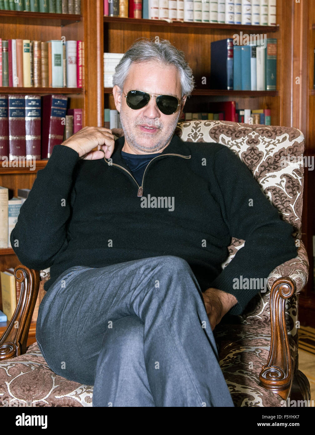 Berlin, Germany. 09th Nov, 2015. Italian singer Andrea Bocelli poses ...