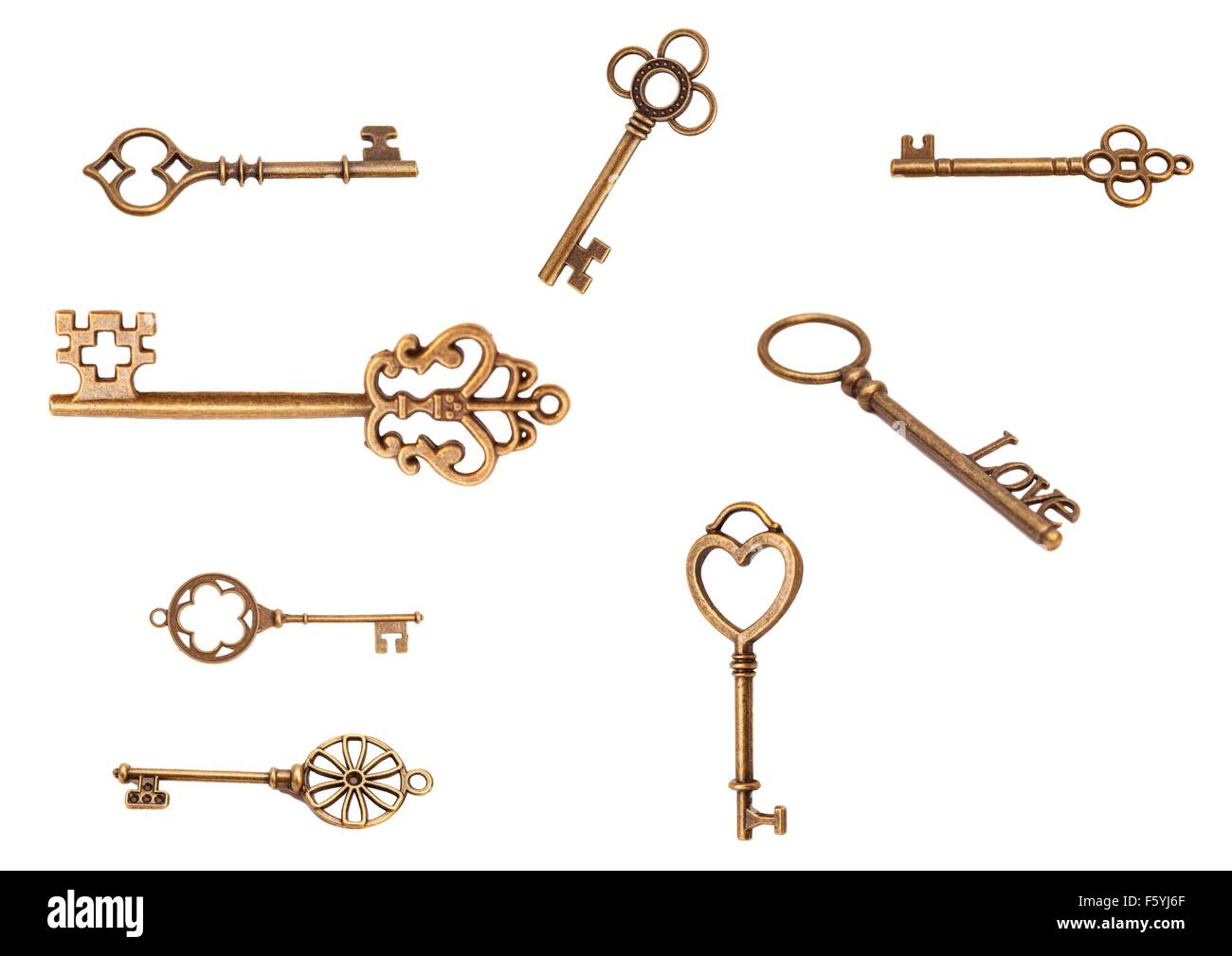 Vintage keys Cut Out Stock Images & Pictures - Alamy