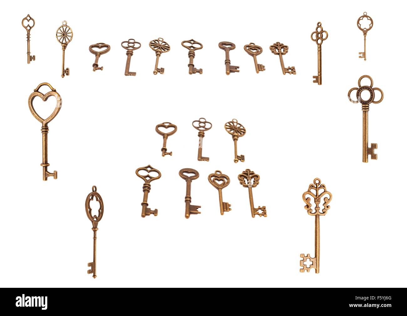 Vintage keys Cut Out Stock Images & Pictures - Alamy