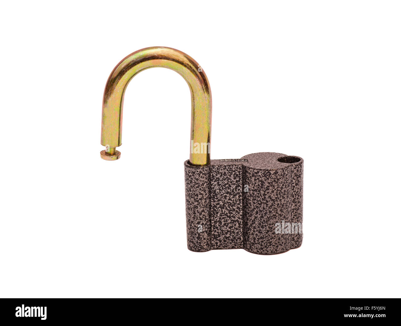 opened lock security isolated on white background Stock Photo - Alamy
