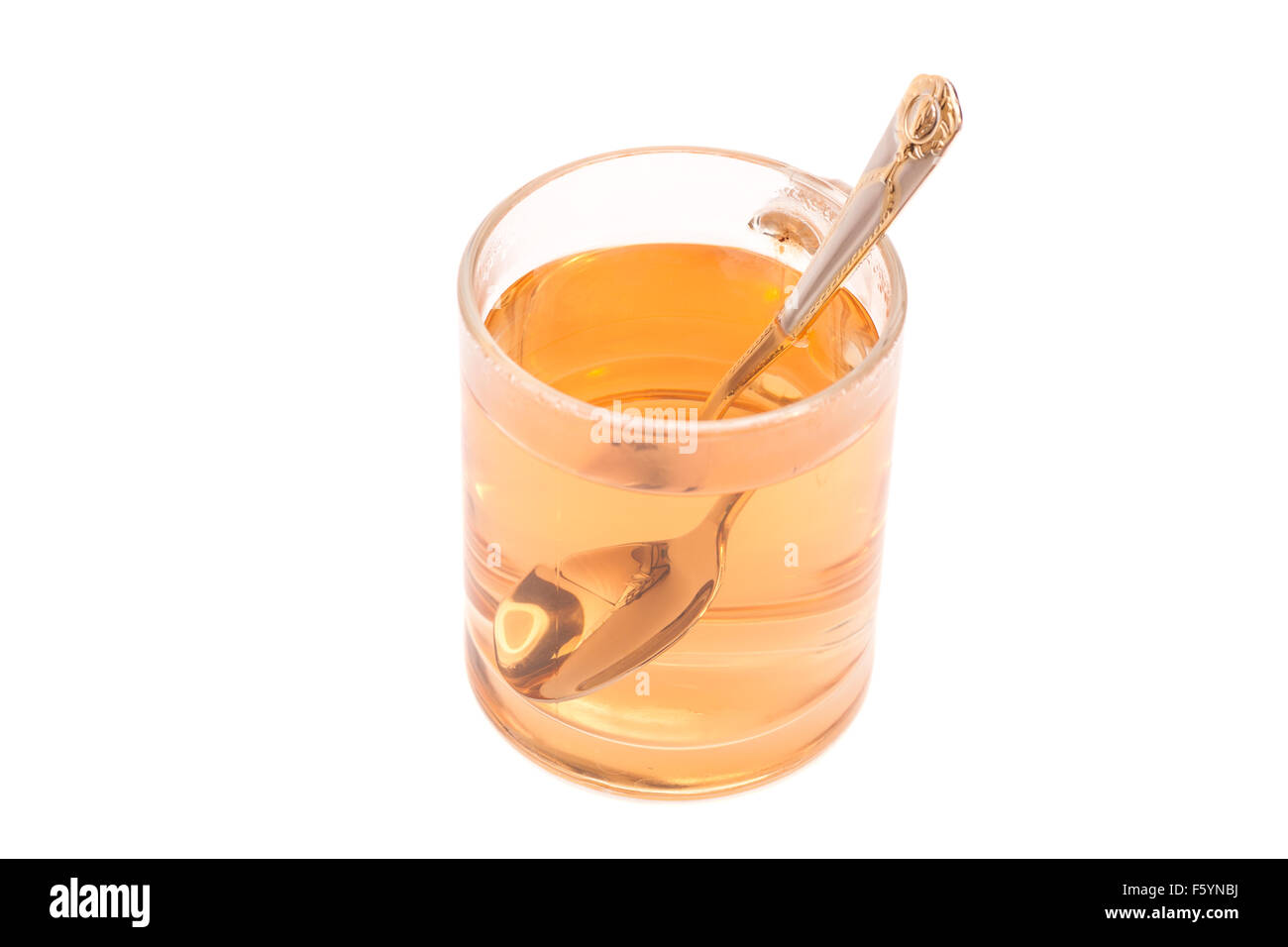 Cup Of Tea with Spoon Isolated On White Stock Photo - Alamy