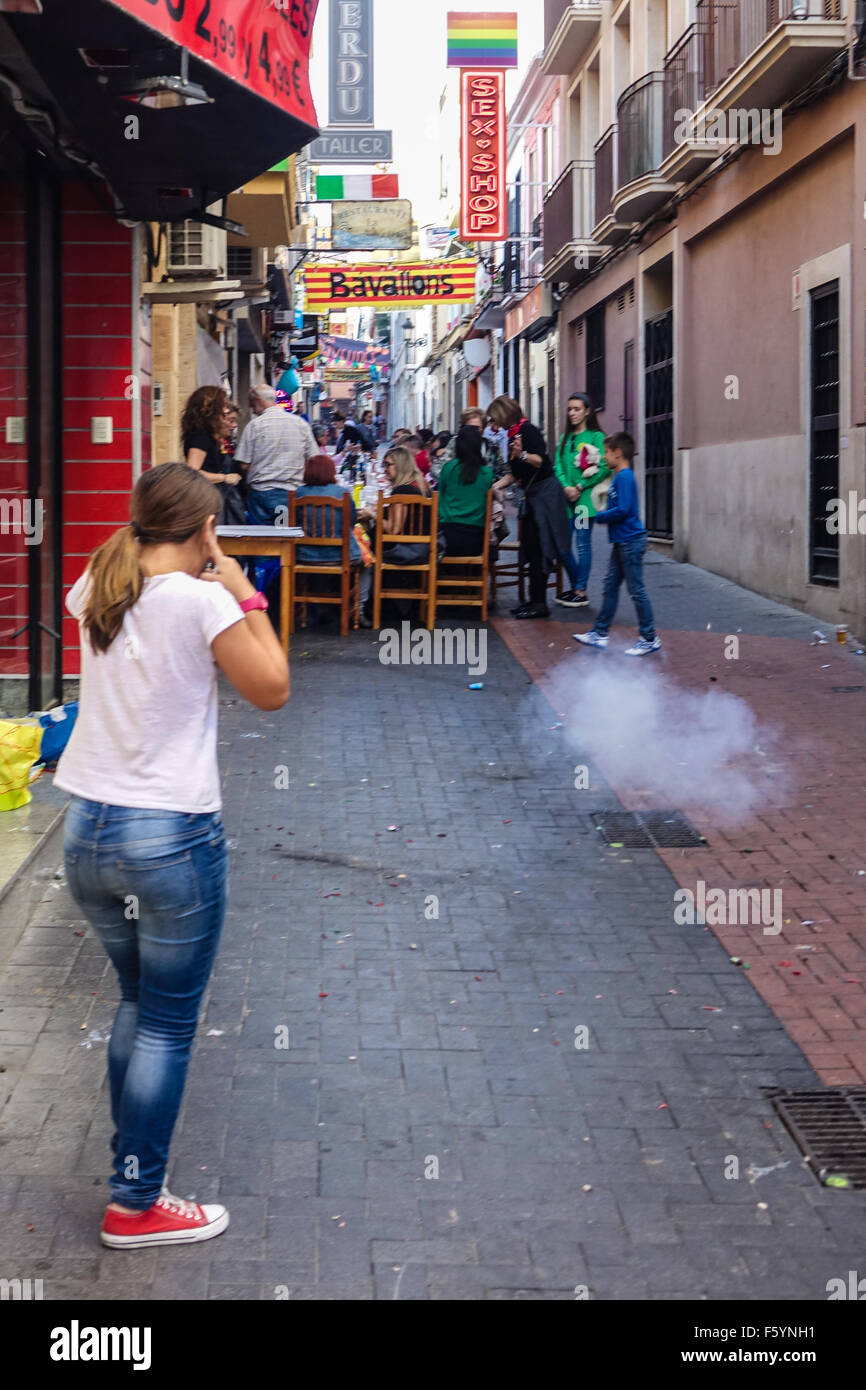 Benidorm, Spain. 9th November, 2015.Young Spanish children playing with ...