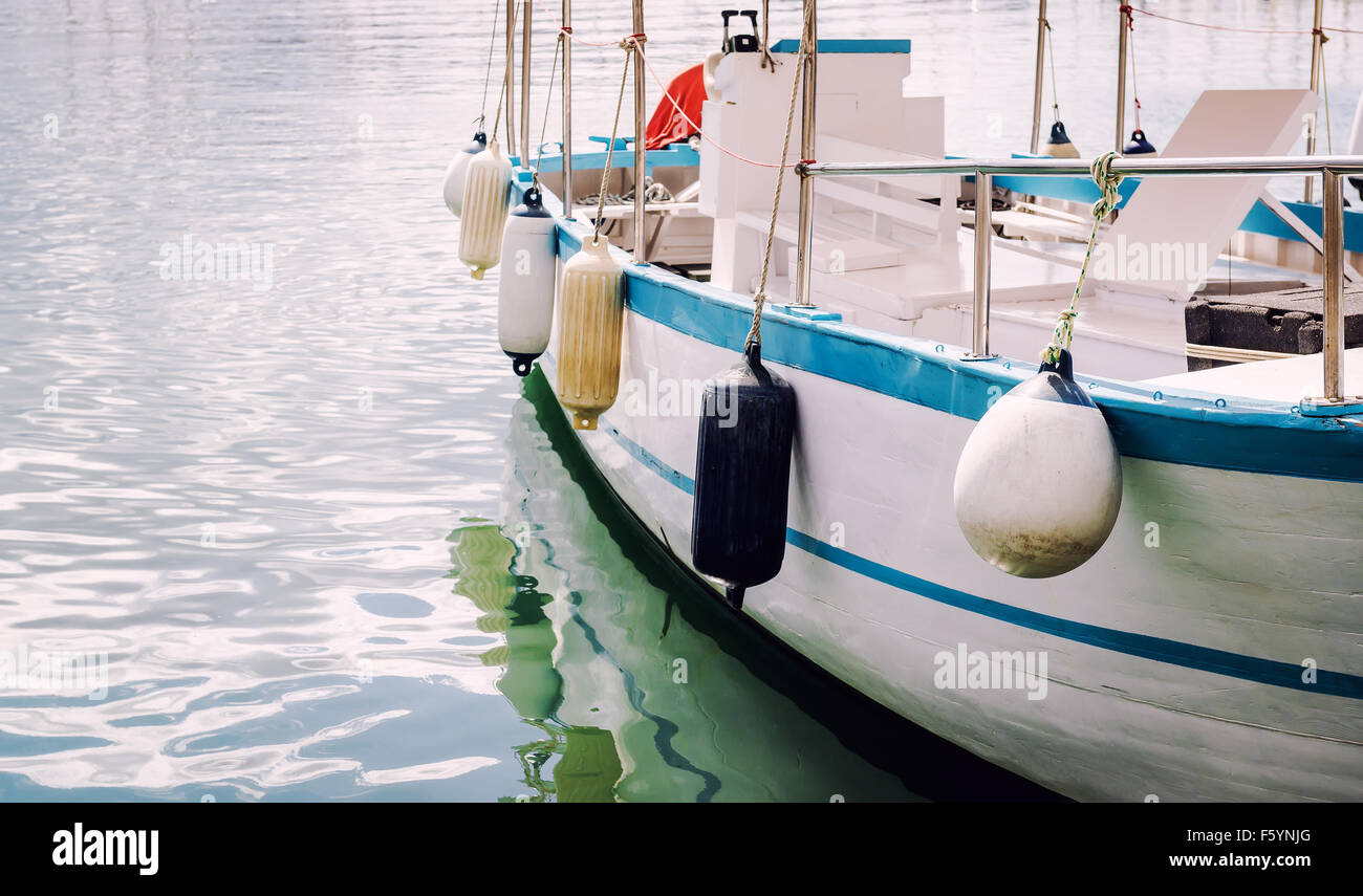 Buoys on a moored boat Stock Photo - Alamy