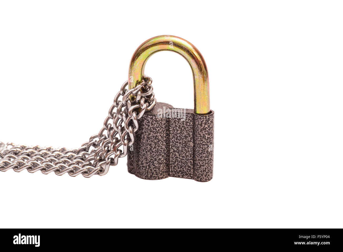 Chain and lock isolated on white background Stock Photo - Alamy