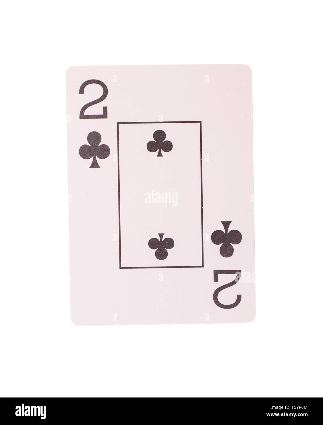 Two of clubs playing card, isolated on white background Stock Photo - Alamy
