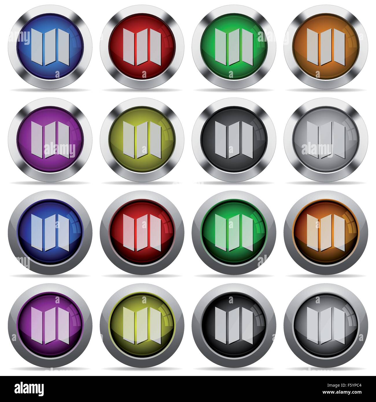 Set of map glossy web buttons. Arranged layer structure Stock Vector ...