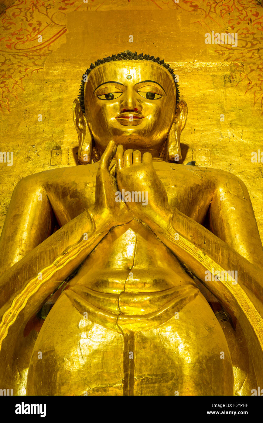 Buddha image inside Ananda temple, Bagan, Myanmar Stock Photo - Alamy