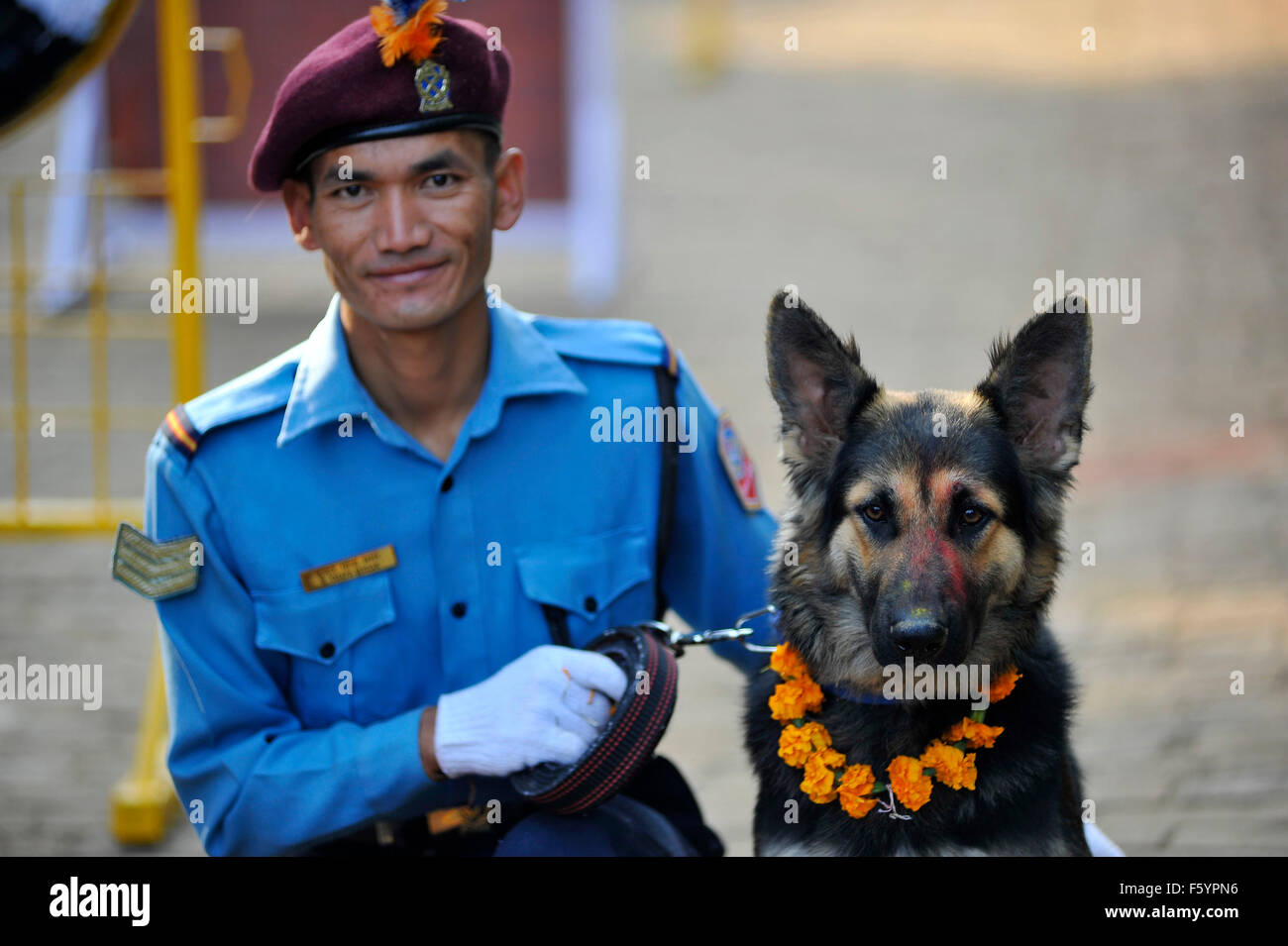 Kathmandu, Nepal. 10th Nov, 2015. Nepal police officer along with their ...