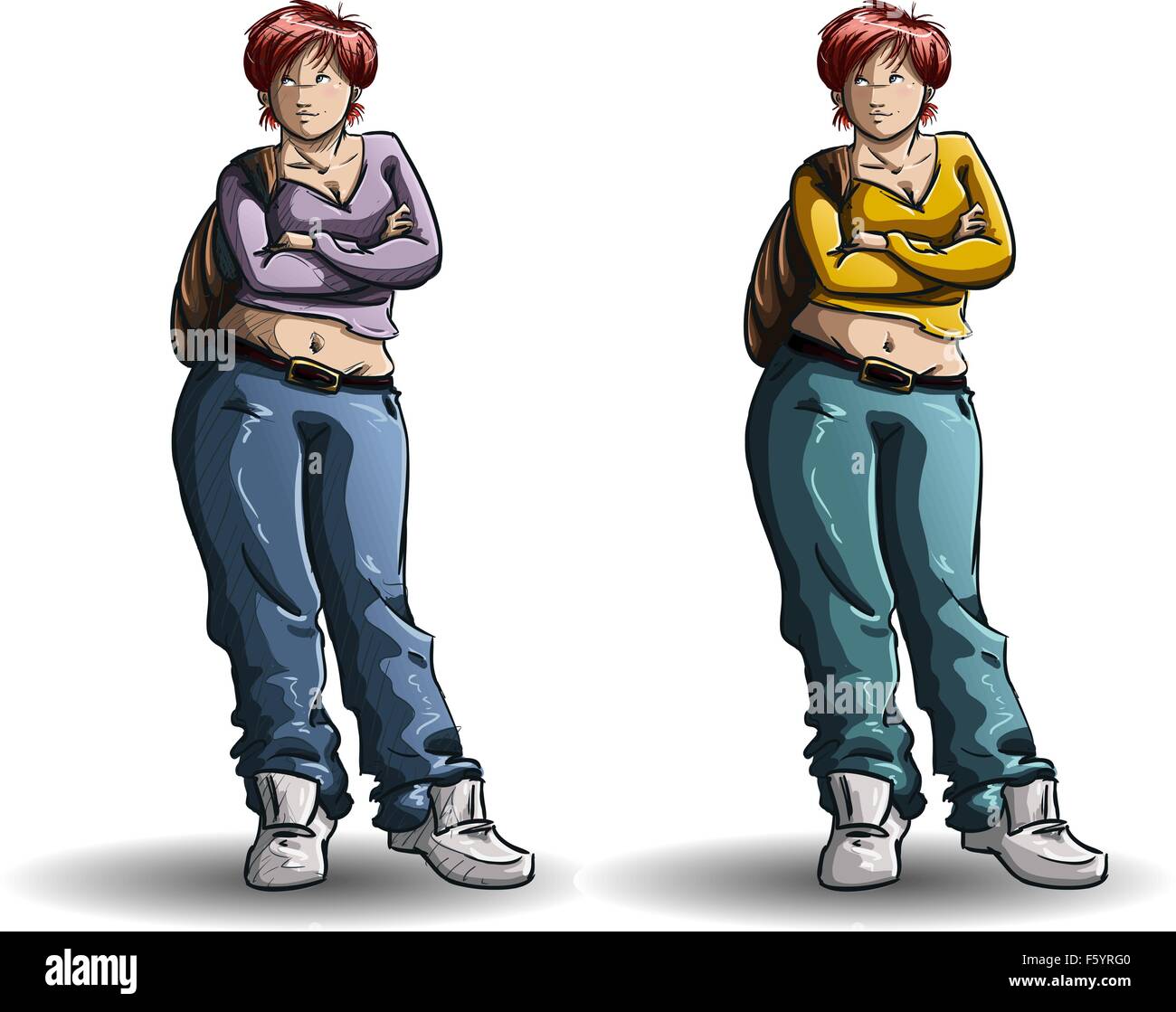 Jeans sneakers woman Stock Vector Images - Alamy