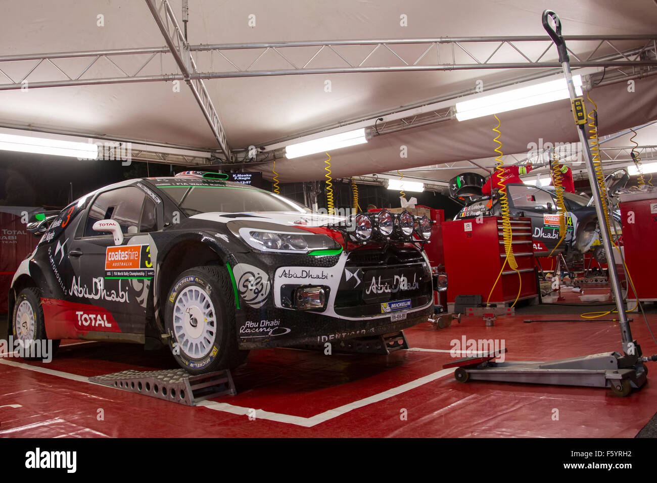 Kris Meeke's World Rally Championship Citroen DS3 car sits in the ...