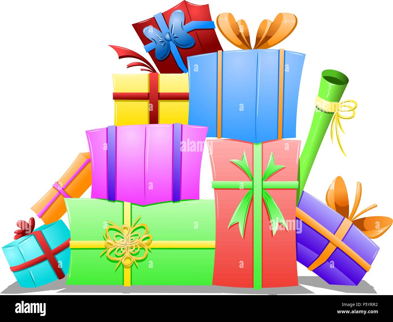 Present boxes happy holidays Stock Vector Images - Alamy