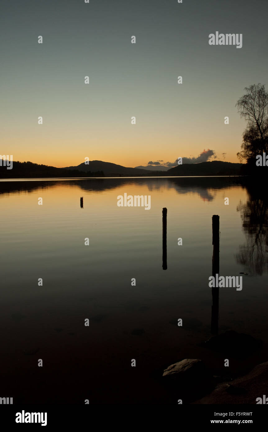 Sunset down Loch Rannoch Stock Photo - Alamy