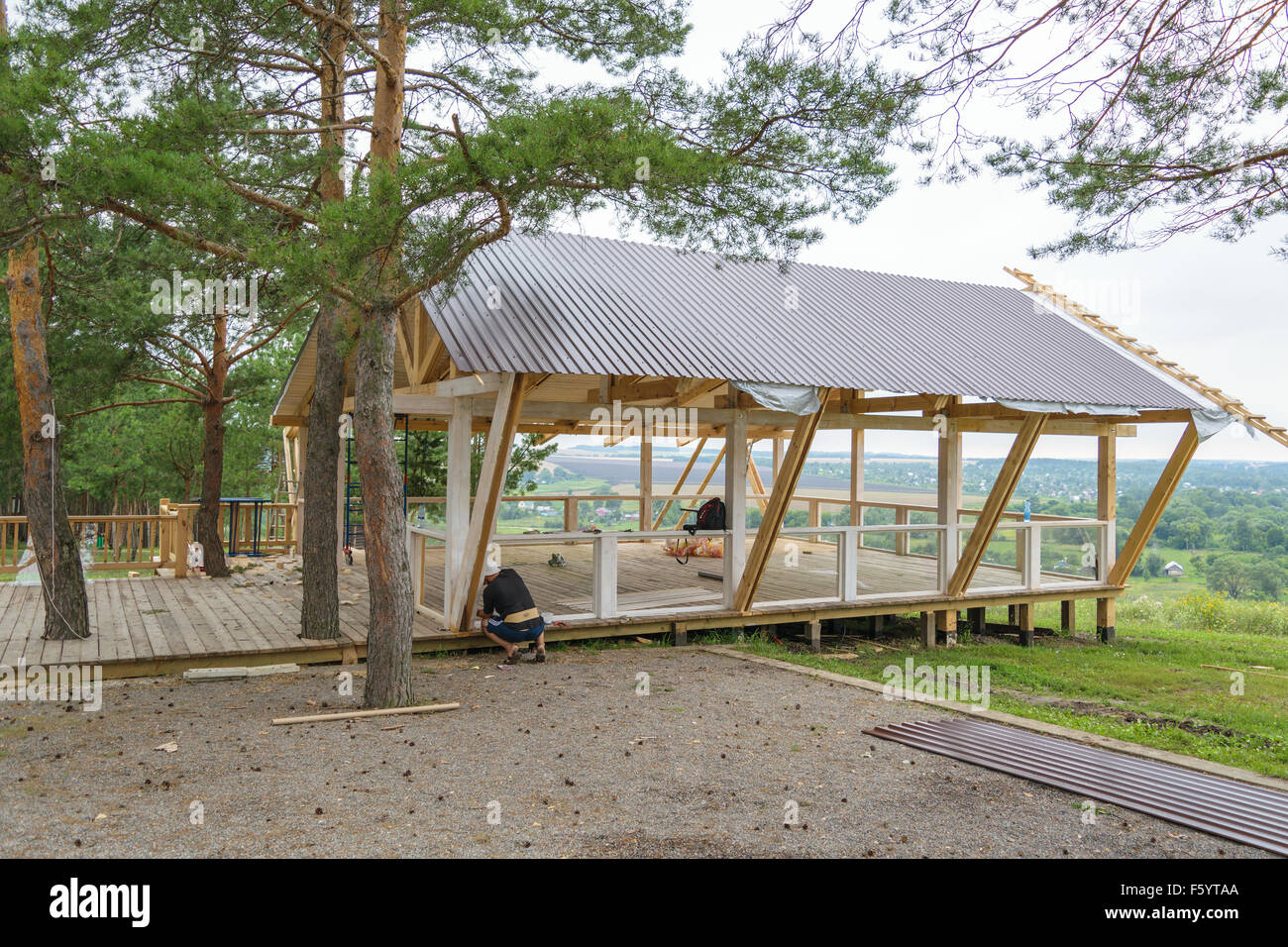 Wooden veranda hi-res stock photography and images - Alamy