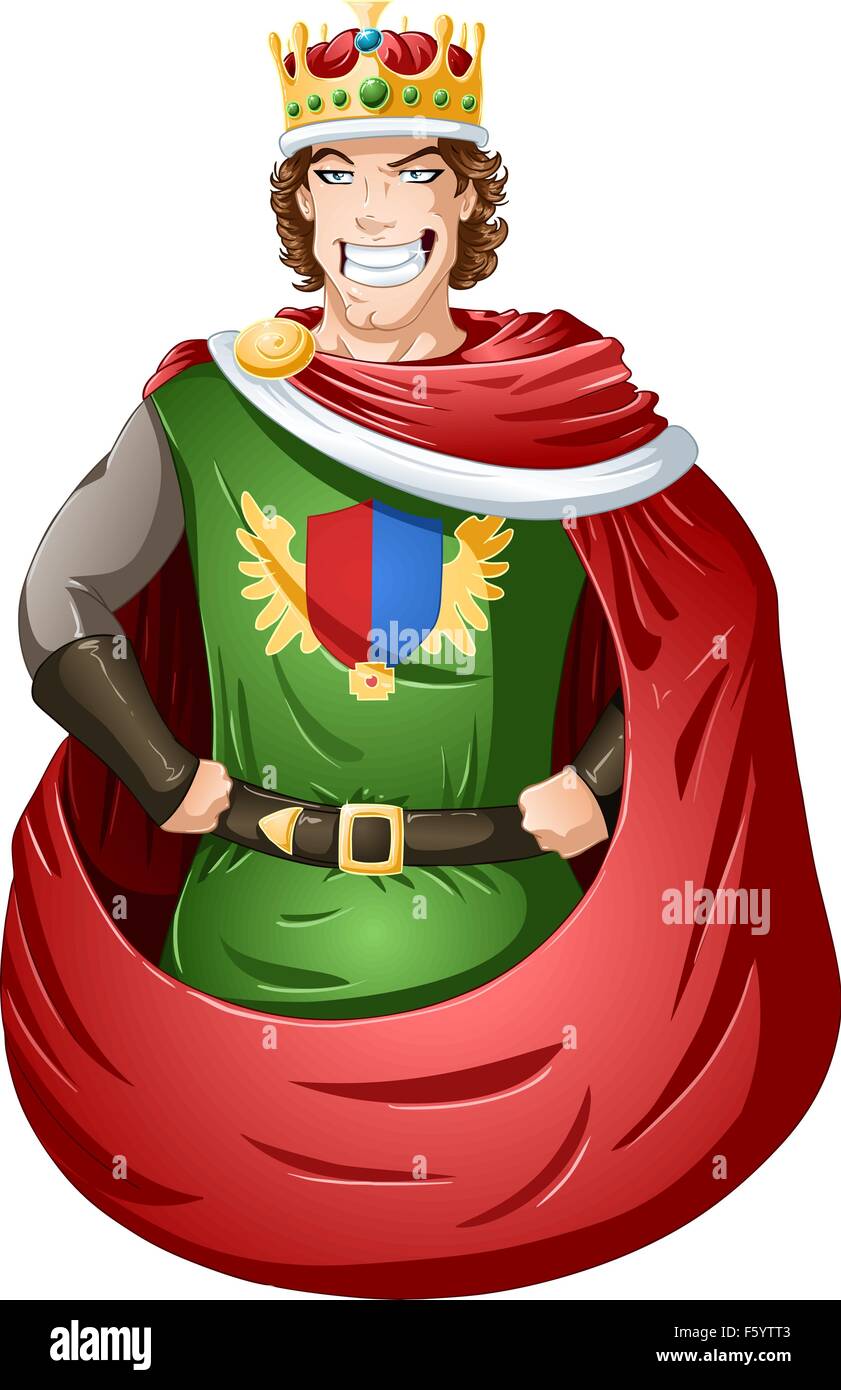 Cartoon king character wearing crown hi-res stock photography and ...