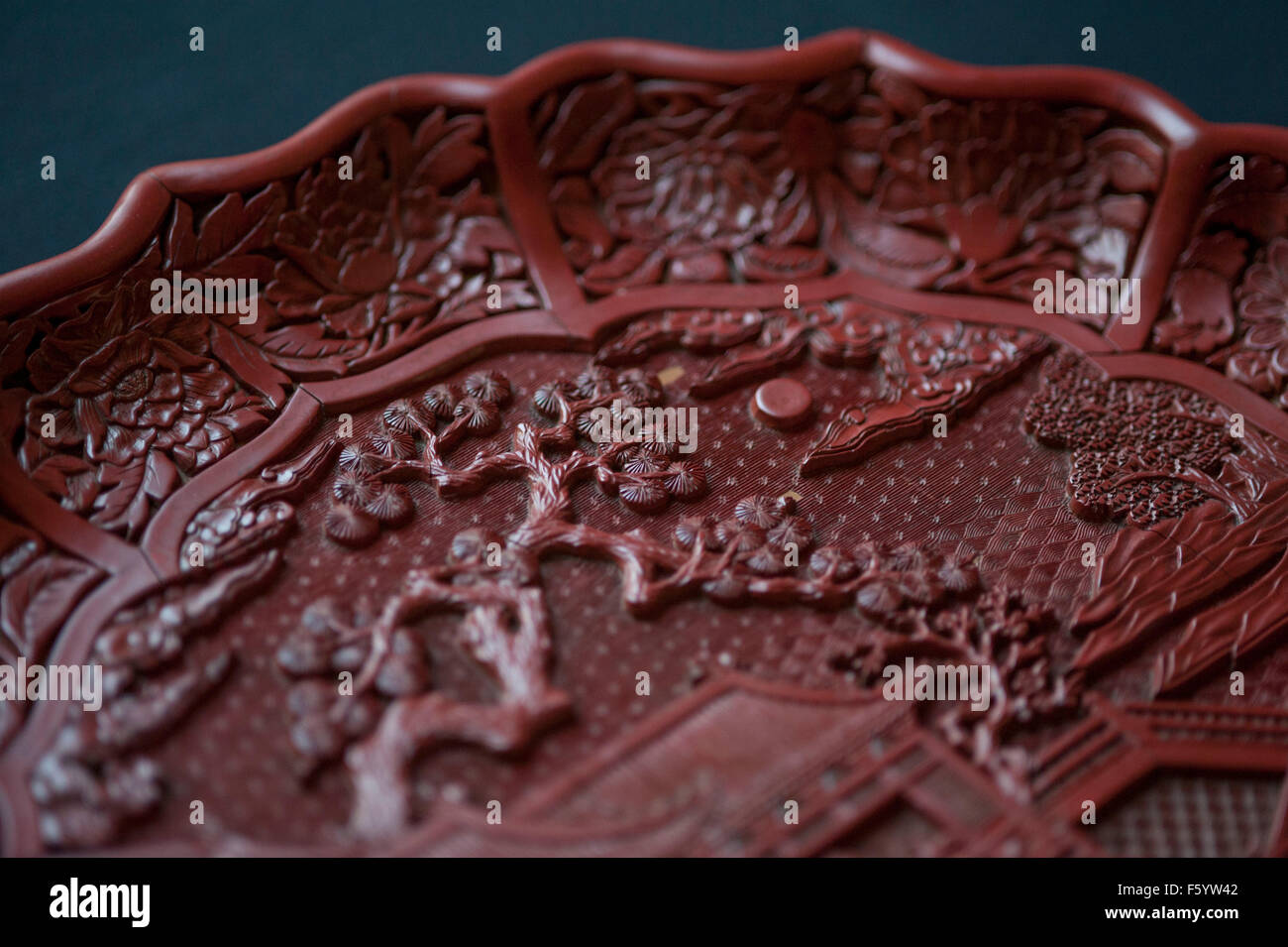 The objects featured : -carved red lacquer on wood core 1403-24 ...