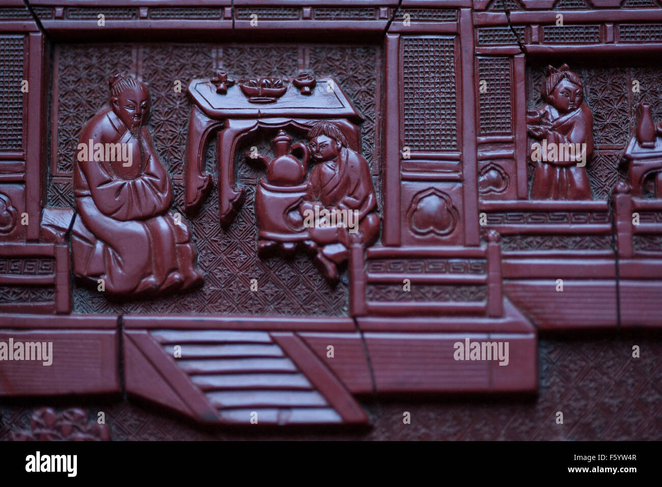 The objects featured : -carved red lacquer on wood core 1403-24 ...