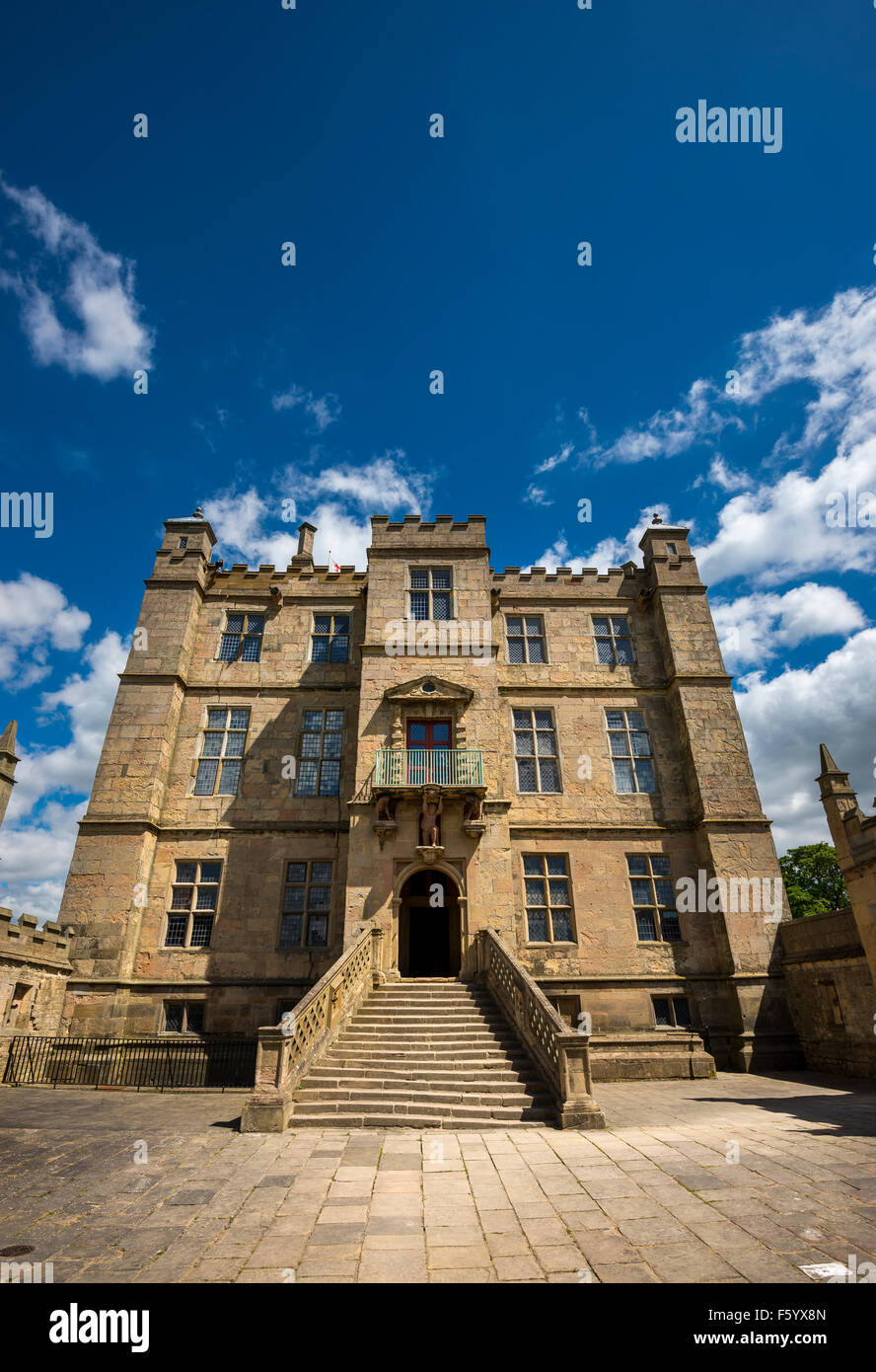 The Little Castle front view with steps leading up the front door at ...