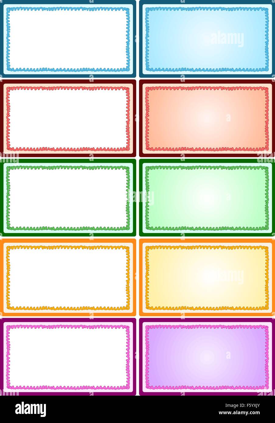 Vector illustration of colorful frames with or without background Stock ...