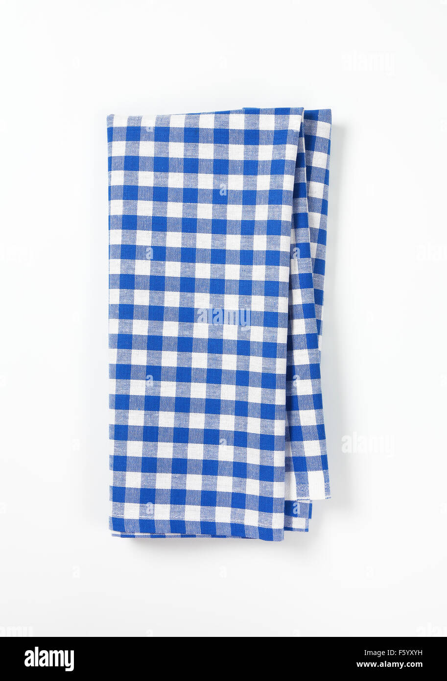 blue and white checkered tablecloth on white background Stock Photo - Alamy