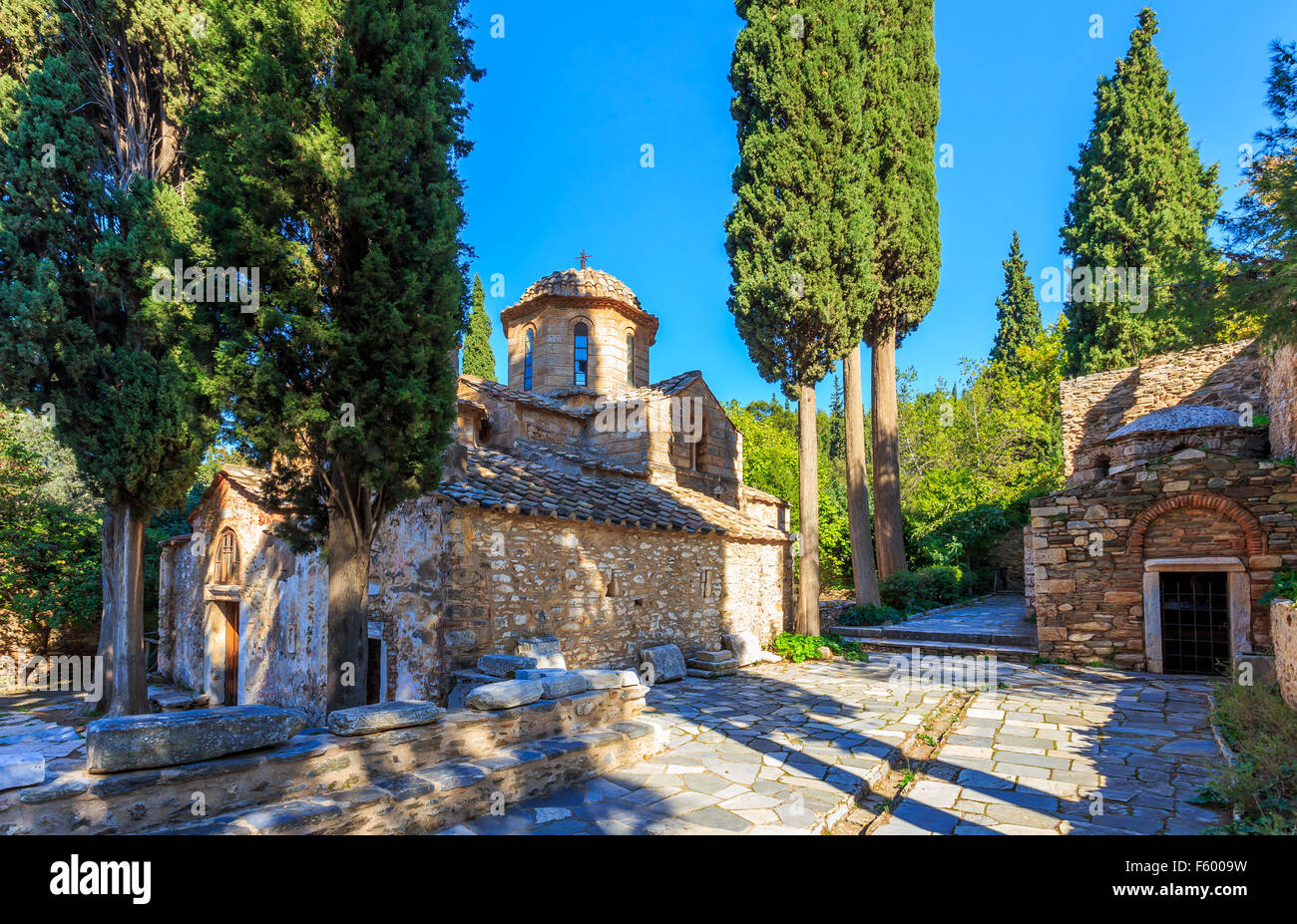 byzantine monastery in Kaisariani, Athens Stock Photo - Alamy