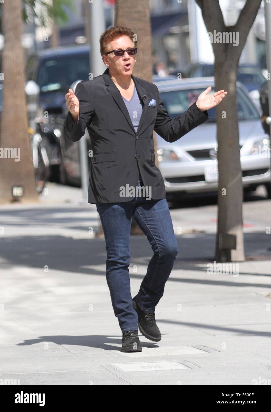 Ross King films his show on location in Beverly Hills Featuring: Ross ...