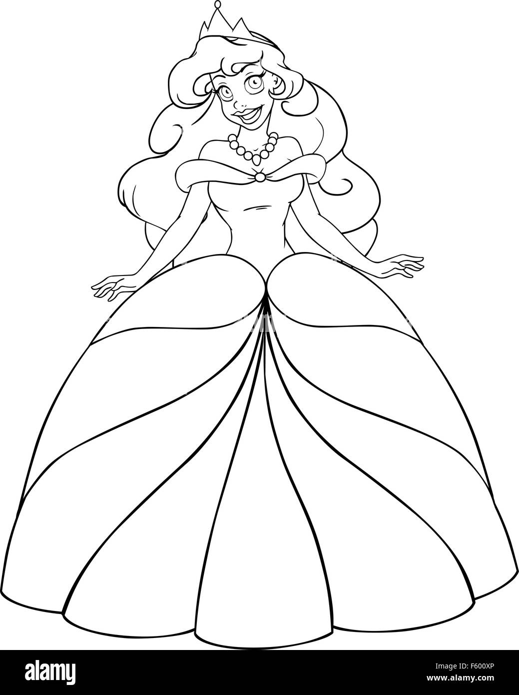 Vector illustration coloring page of a beautiful african princess Stock ...