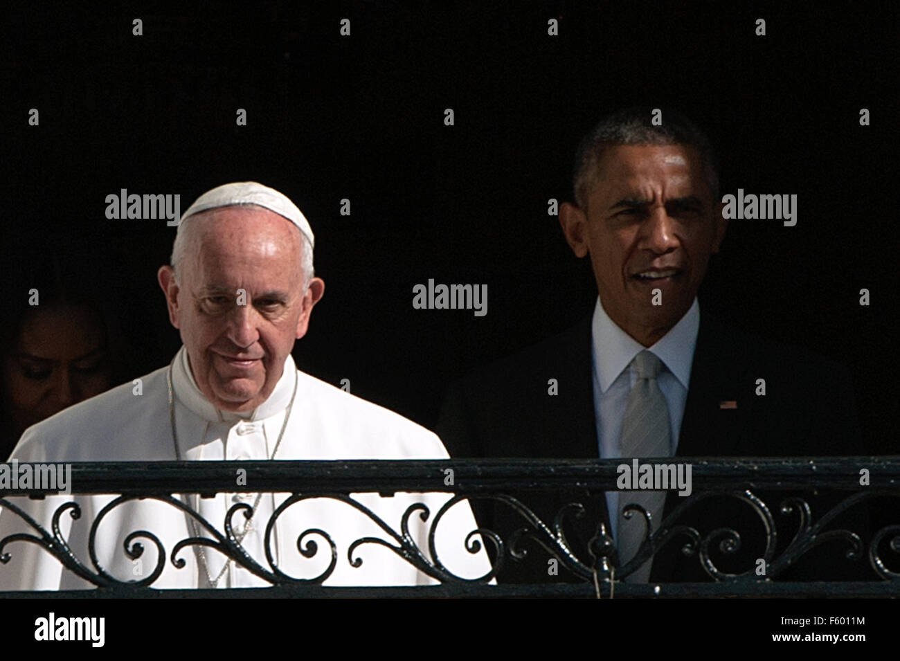 U.S. President Barack Obama with Pope Francis during a state arrival ...