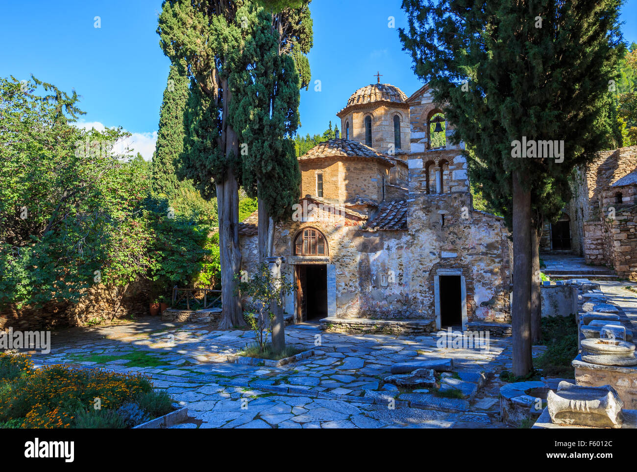 byzantine monastery in Kaisariani, Athens Stock Photo - Alamy