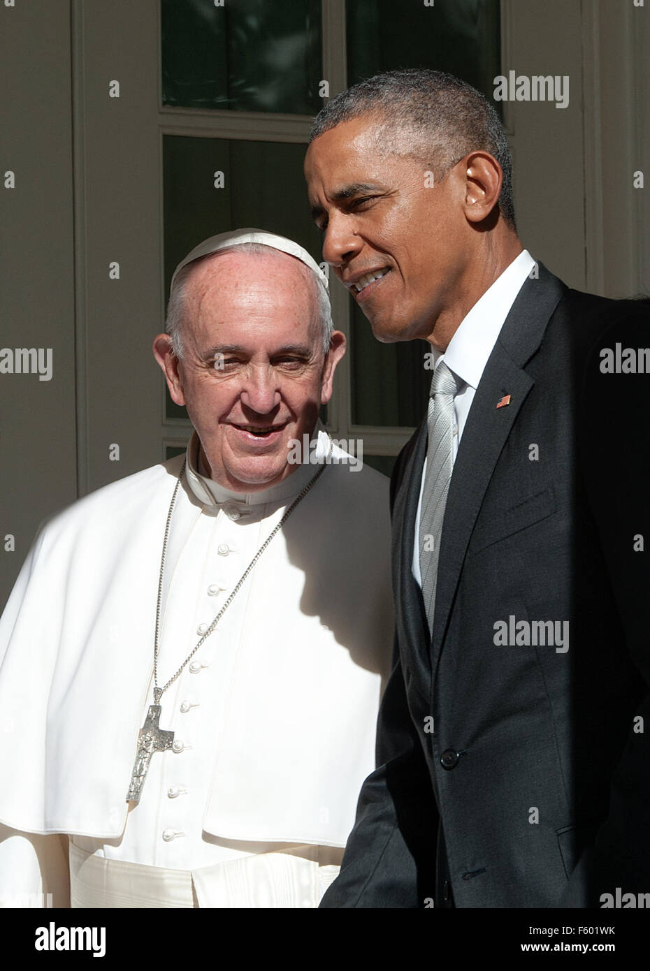 U.S. President Barack Obama with Pope Francis during a state arrival ...