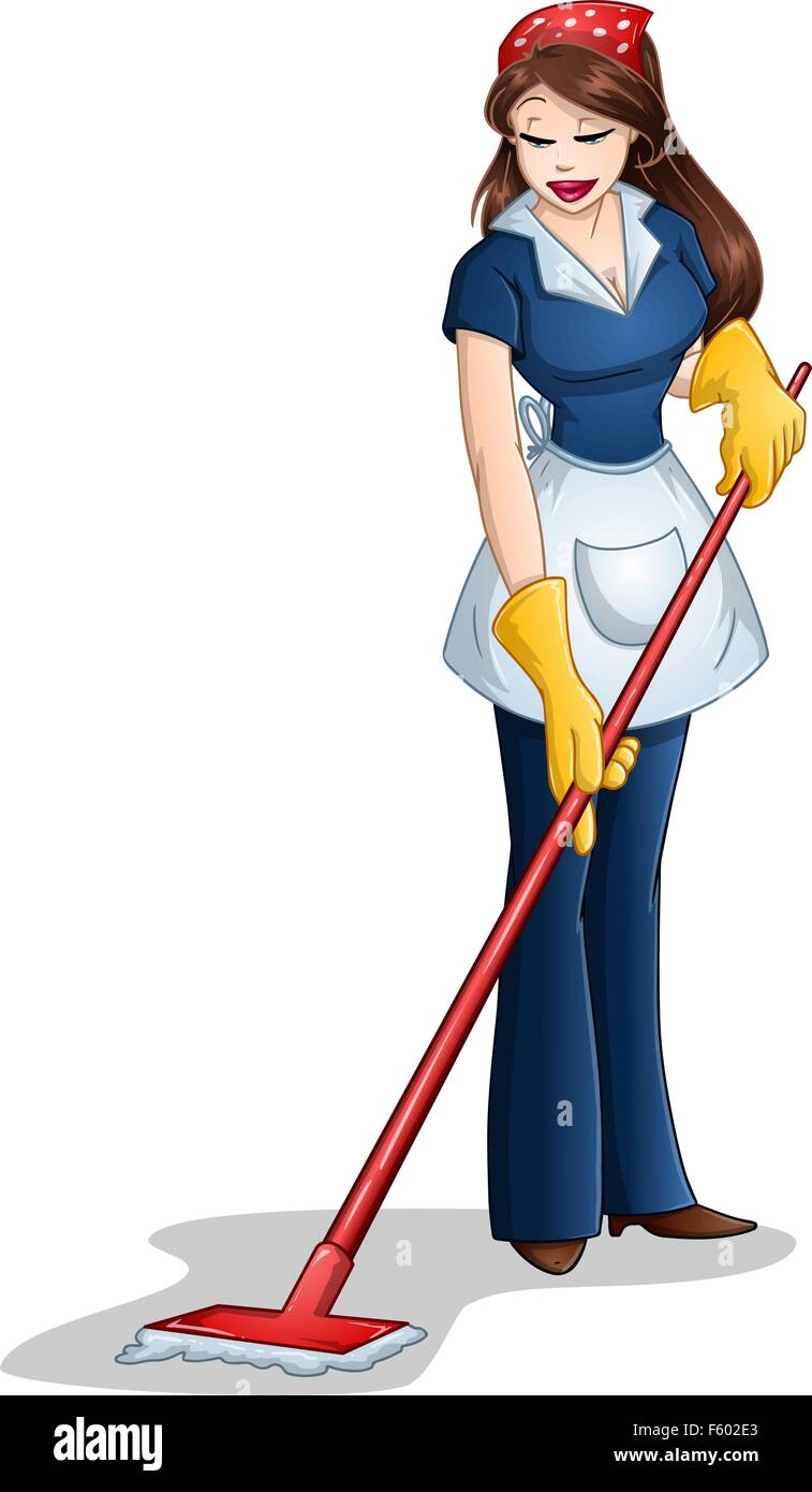 Woman Cleaning Vector
